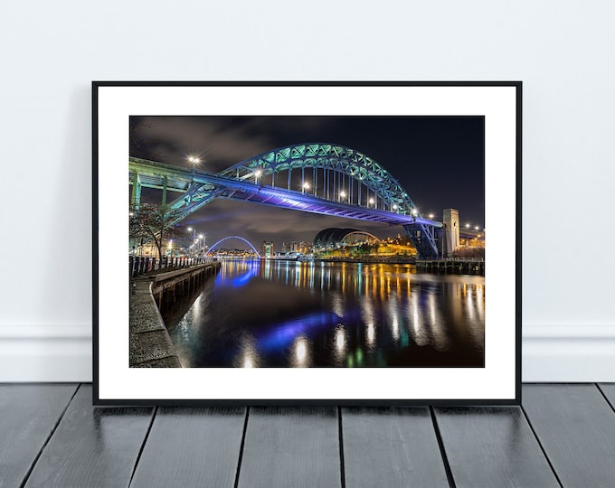 Bridge Over Northern Water Tyne // Art Print A3 & A4 Railway Print ...