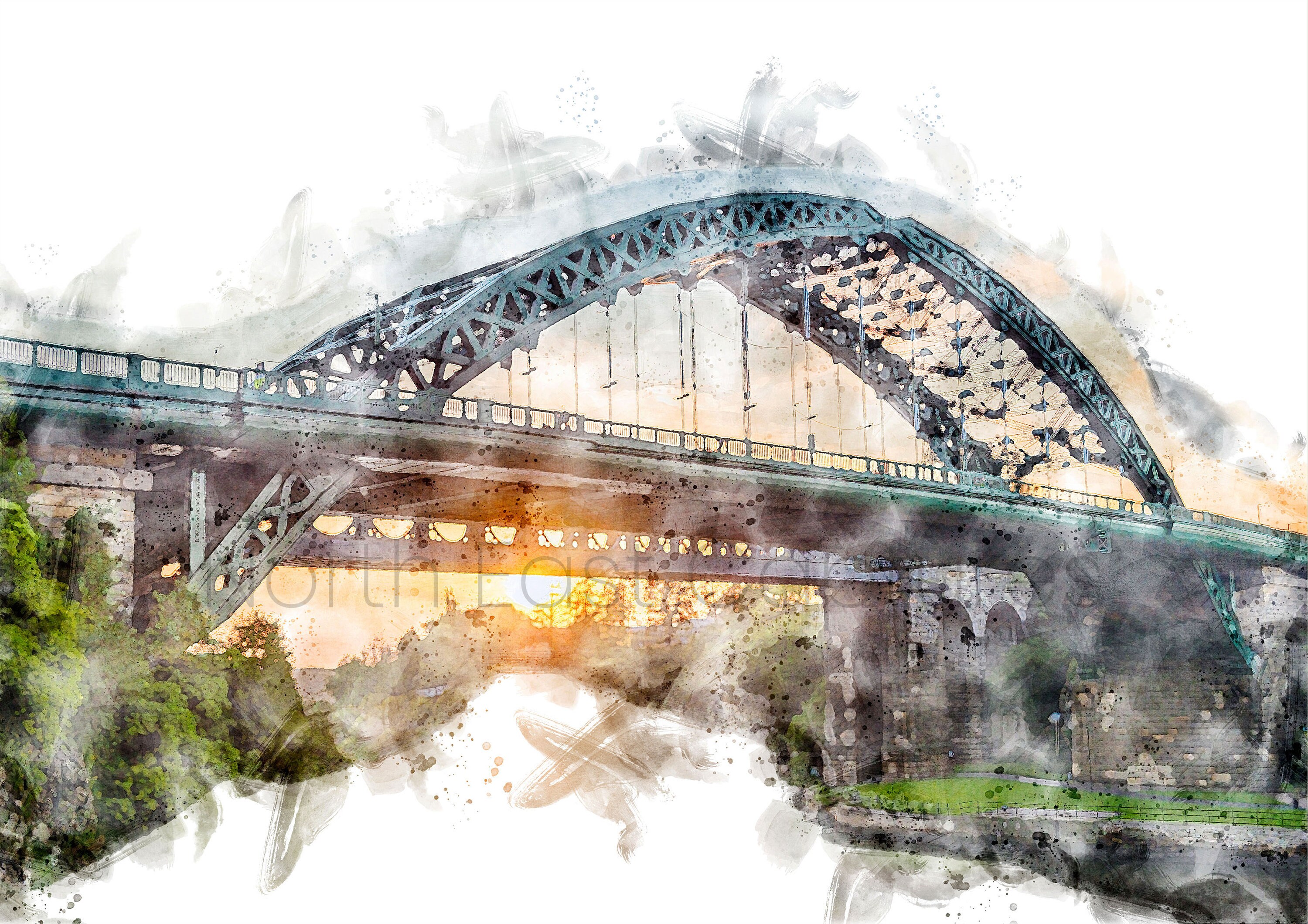 Wearmouth Bridge Fine Art Print Crossing the River Wear in - Etsy UK