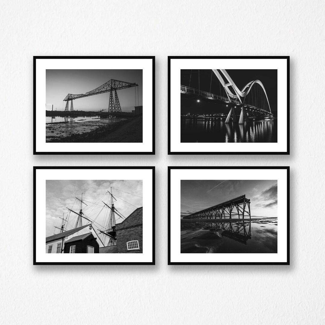 Teesside Landmarks Print Set: Black and White Photography - Etsy UK