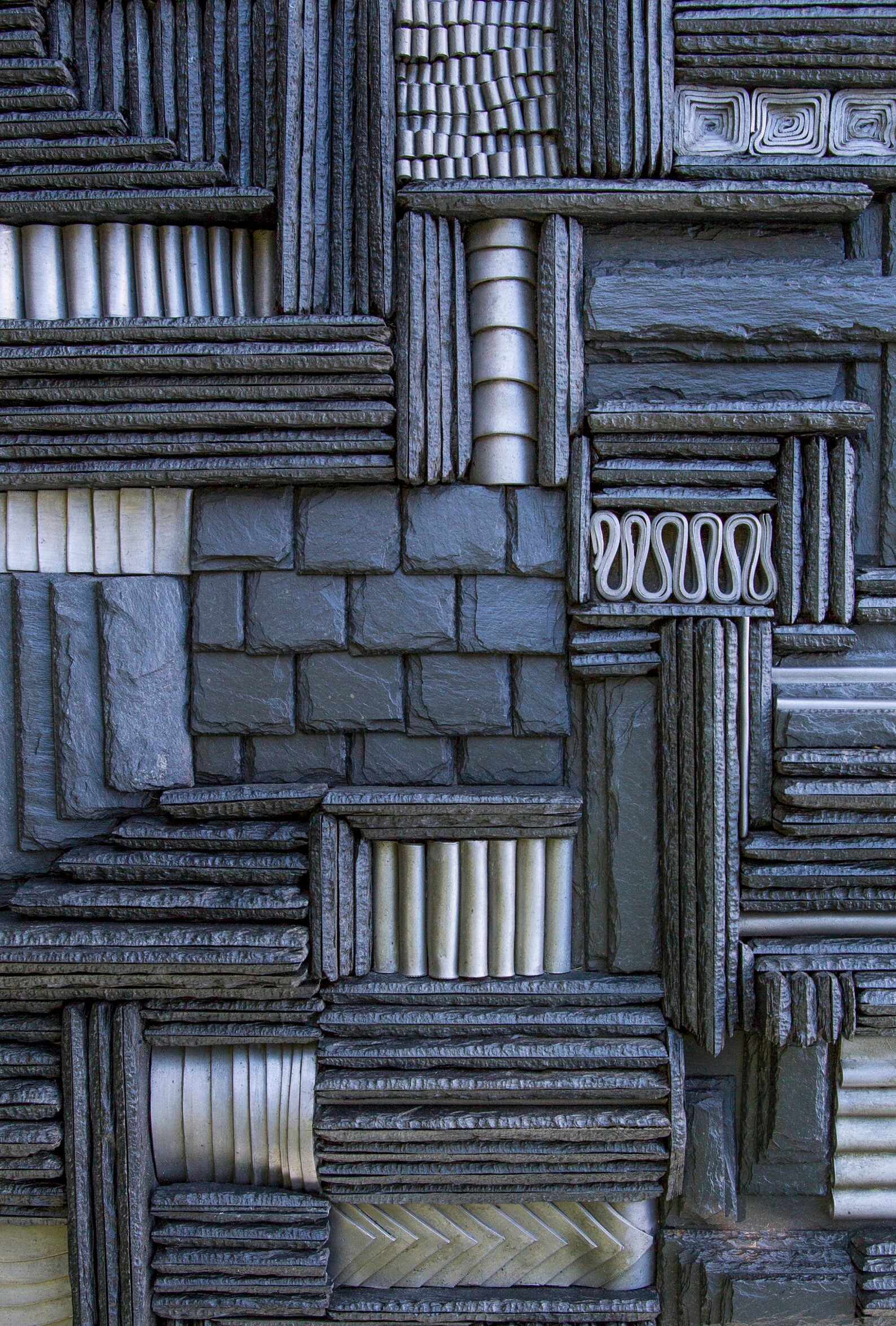 Slate and Lead | Relief Sculpture | Wallhanging | Recycled Wall Art - Etsy