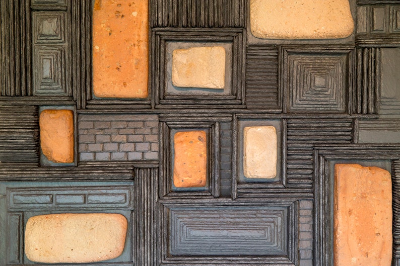 Brick and Slate Relief Sculpture Wall Hung Relief Sculpture Wall ...