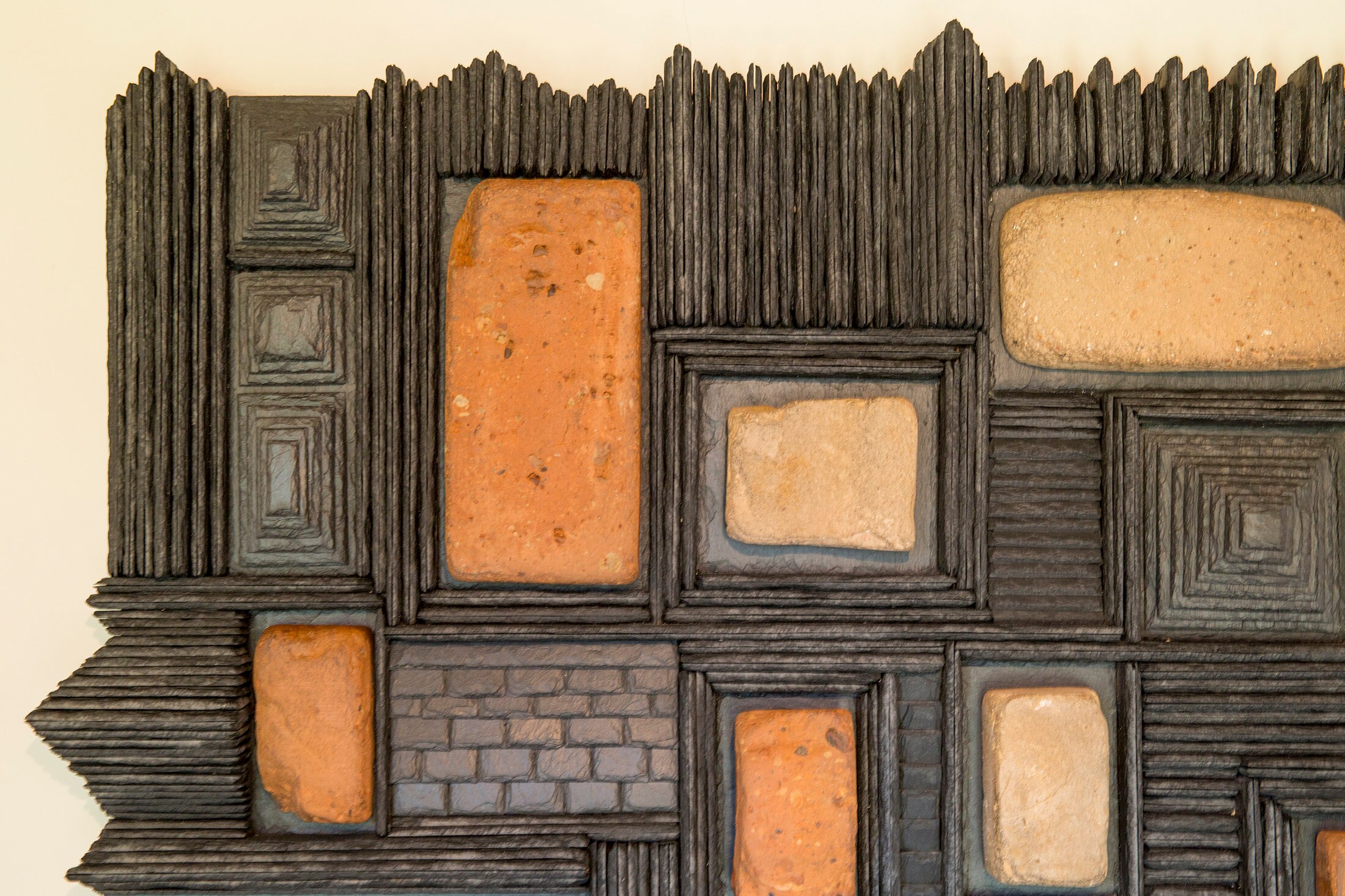 Brick and Slate Relief Sculpture Wall Hung Relief Sculpture Wall ...