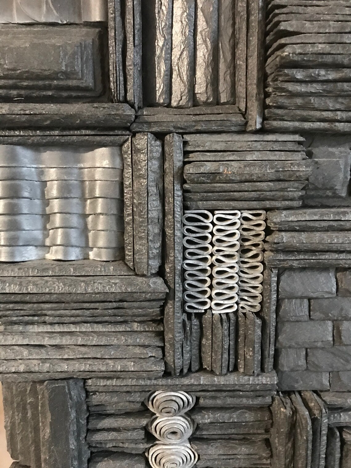 Slate and Lead | Relief Sculpture | Wallhanging | Recycled Wall Art - Etsy