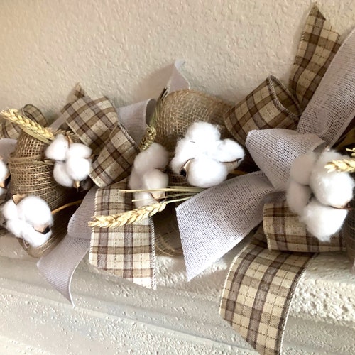 Farmhouse Cotton Decor Fall Garland Cotton Decor - Etsy