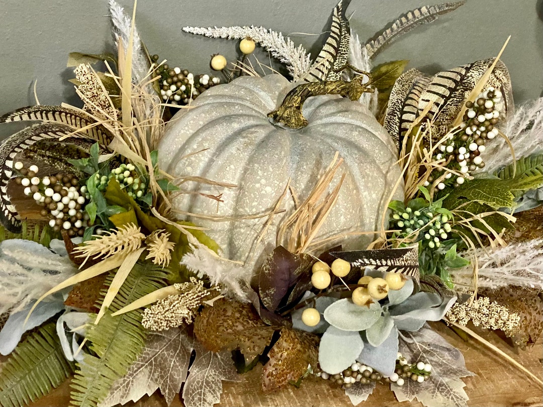 Fall Table Centerpiece, Pumpkin Centerpiece, Fall Decoration, Thanksgiving Centerpiece, Large ...