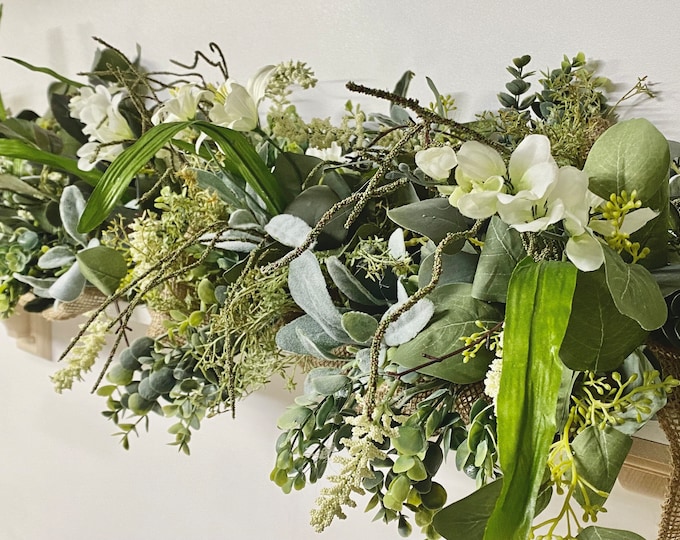 Lambs Ear Garland, Eucalyptus Garland for Mantle, Spring Garland ...