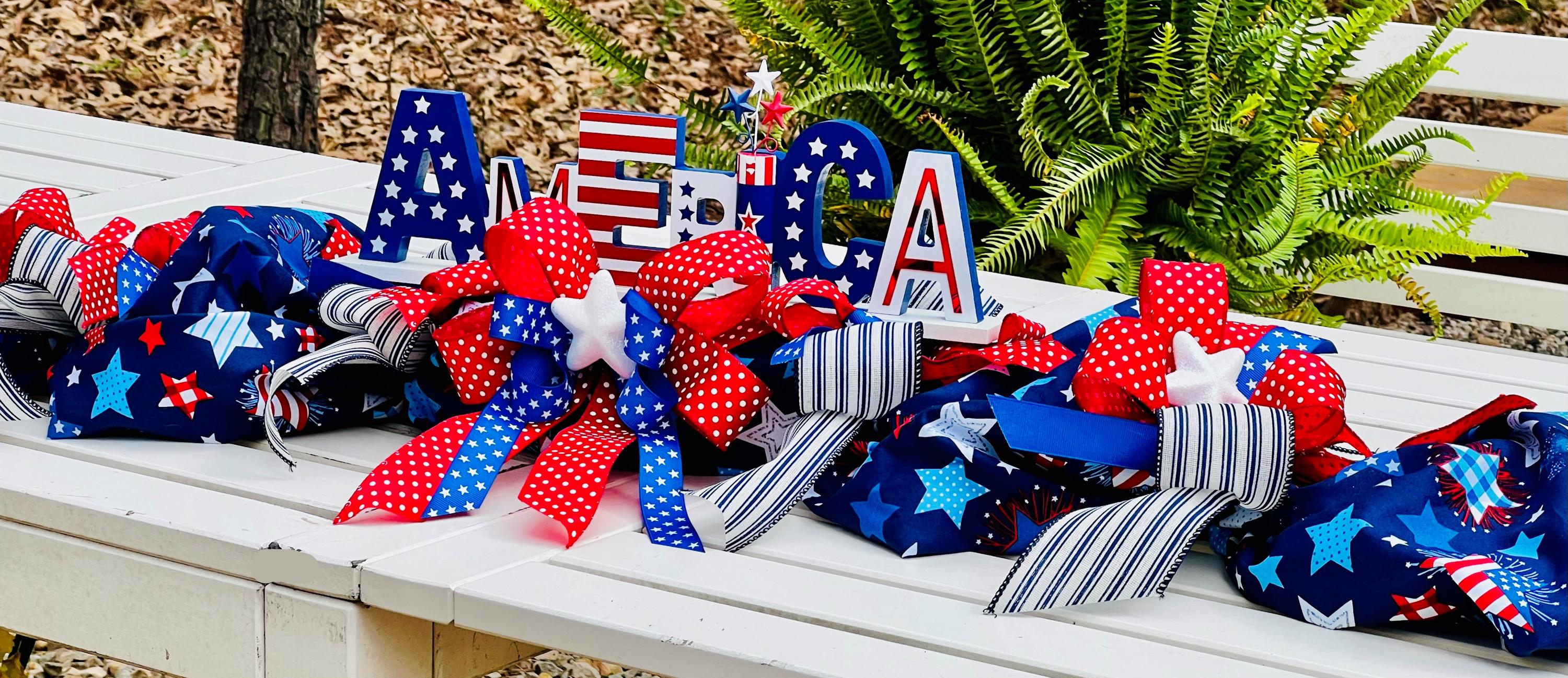 Patriotic Garland: July 4th, Memorial Day Table Centerpiece (2ft-8ft ...