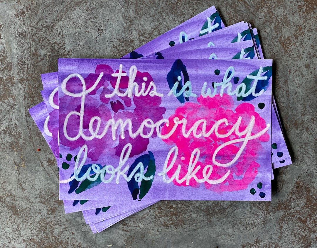 Hello Voter: Democracy Flowers Postcards (4x6) - Etsy
