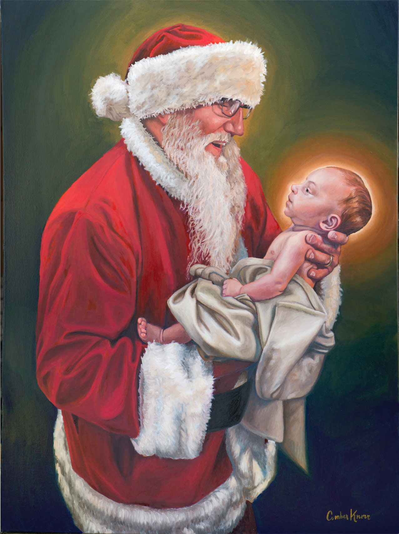 Santa With Baby Jesus - Etsy
