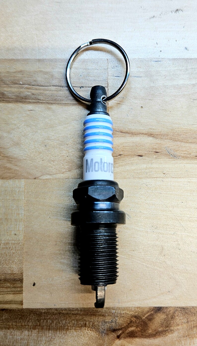 Handmade Vintage Motorcraft Spark Plug Keychain - Party Favor Gift for ...