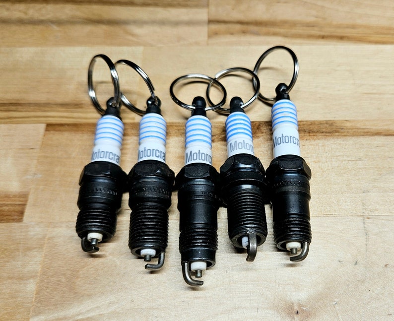 Handmade Vintage Motorcraft Spark Plug Keychain - Party Favor Gift for ...