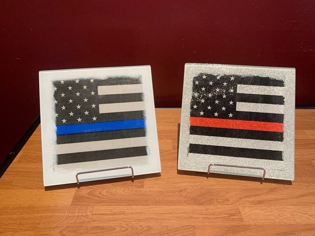 First Responder Decoupage Glass Cutting Board / Decorative Plate ...