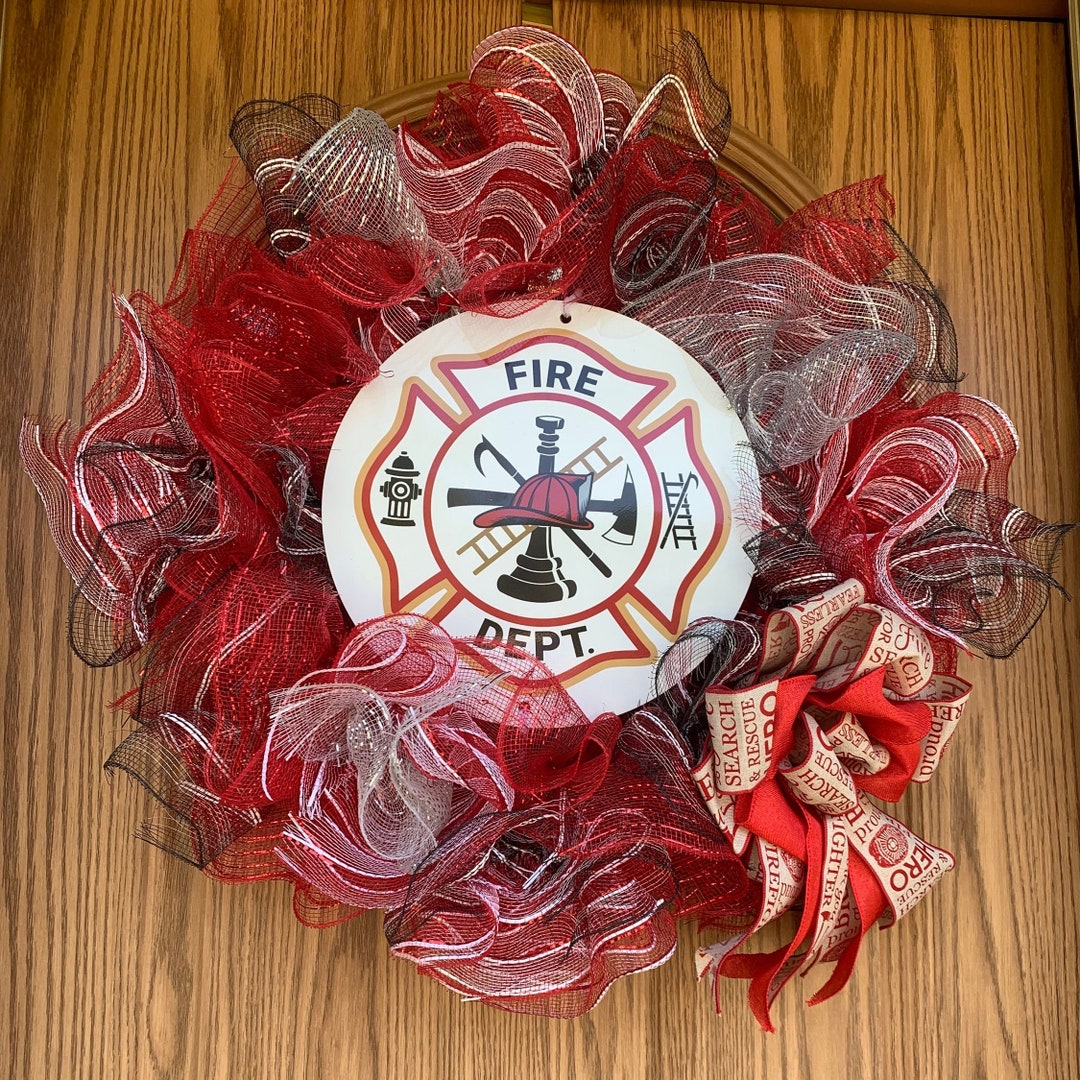 Fire Department Wreath - Etsy