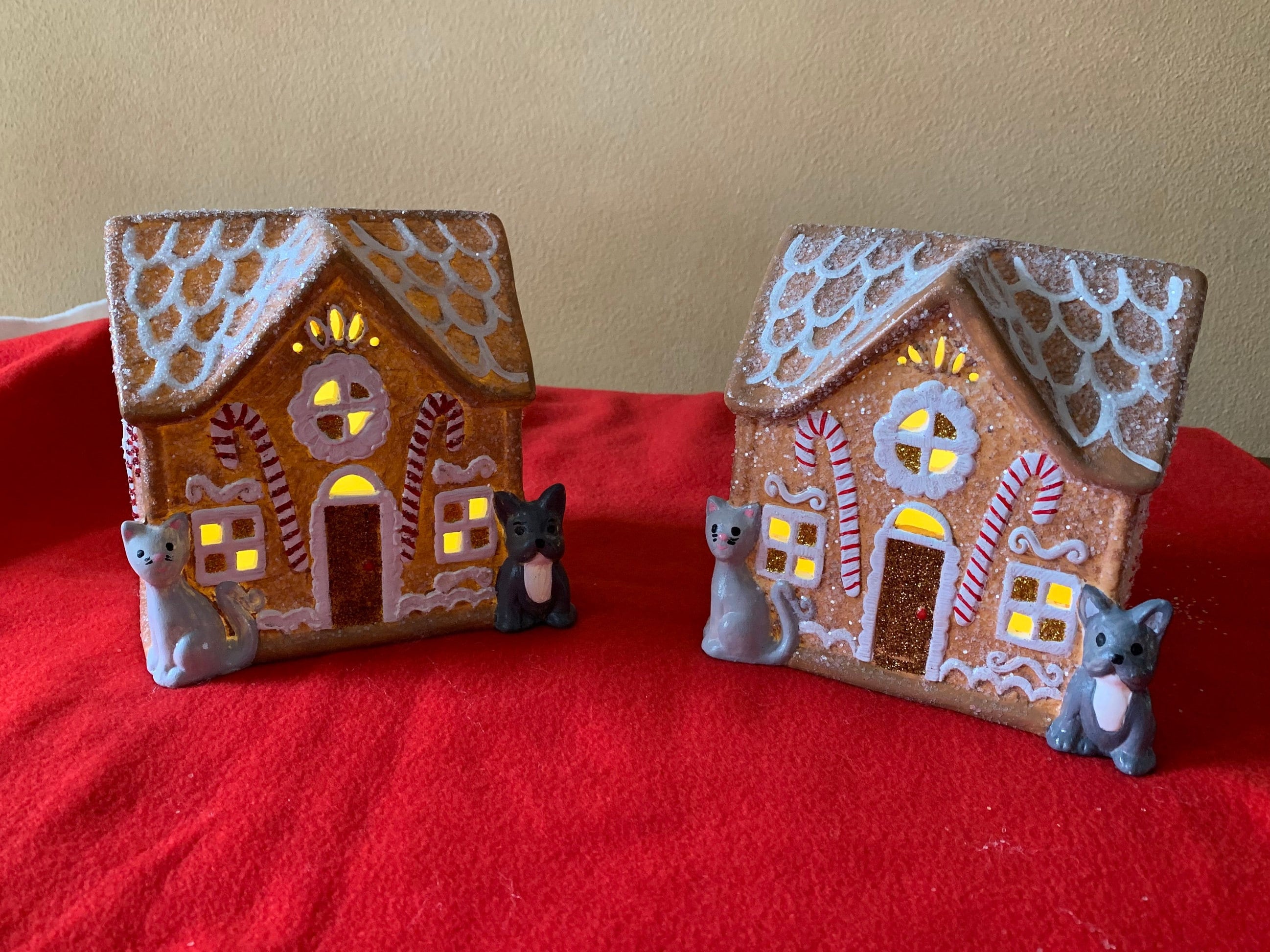 Ceramic Gingerbread House (light Up) / Gingerbread - Etsy