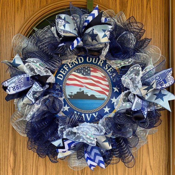 Navy Wreath - Etsy