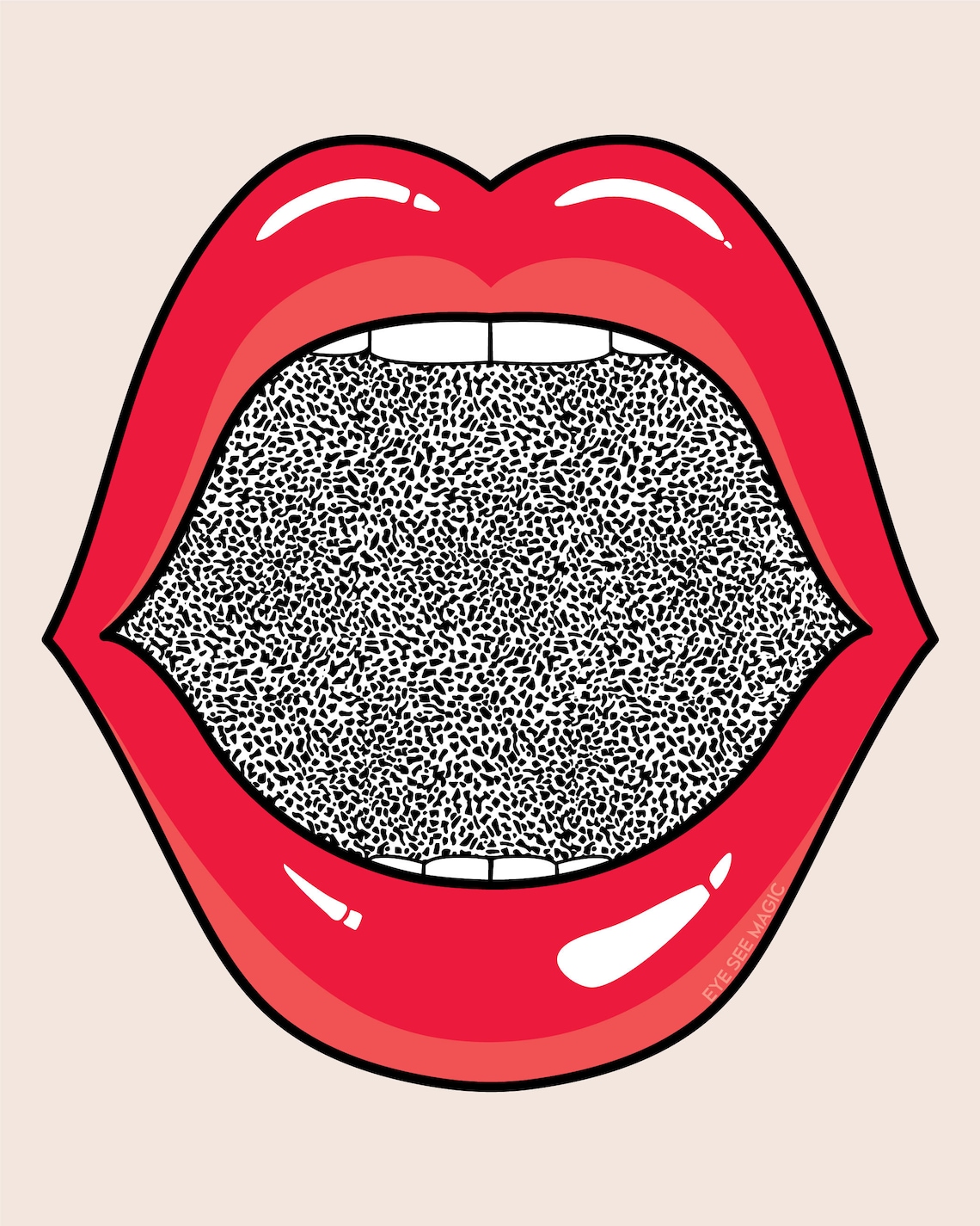 Screaming Lips Holographic Sticker Hidden Image Optical | Etsy