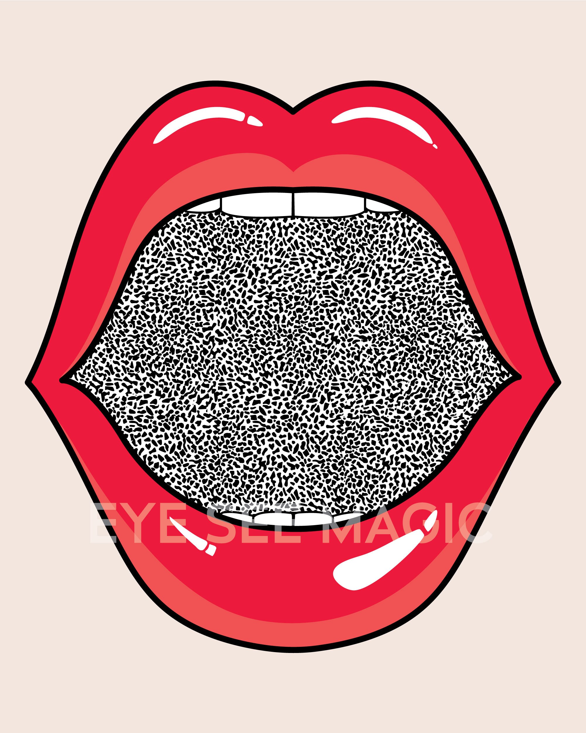 Screaming Lips Holographic Sticker, Hidden Message - Etsy Sweden