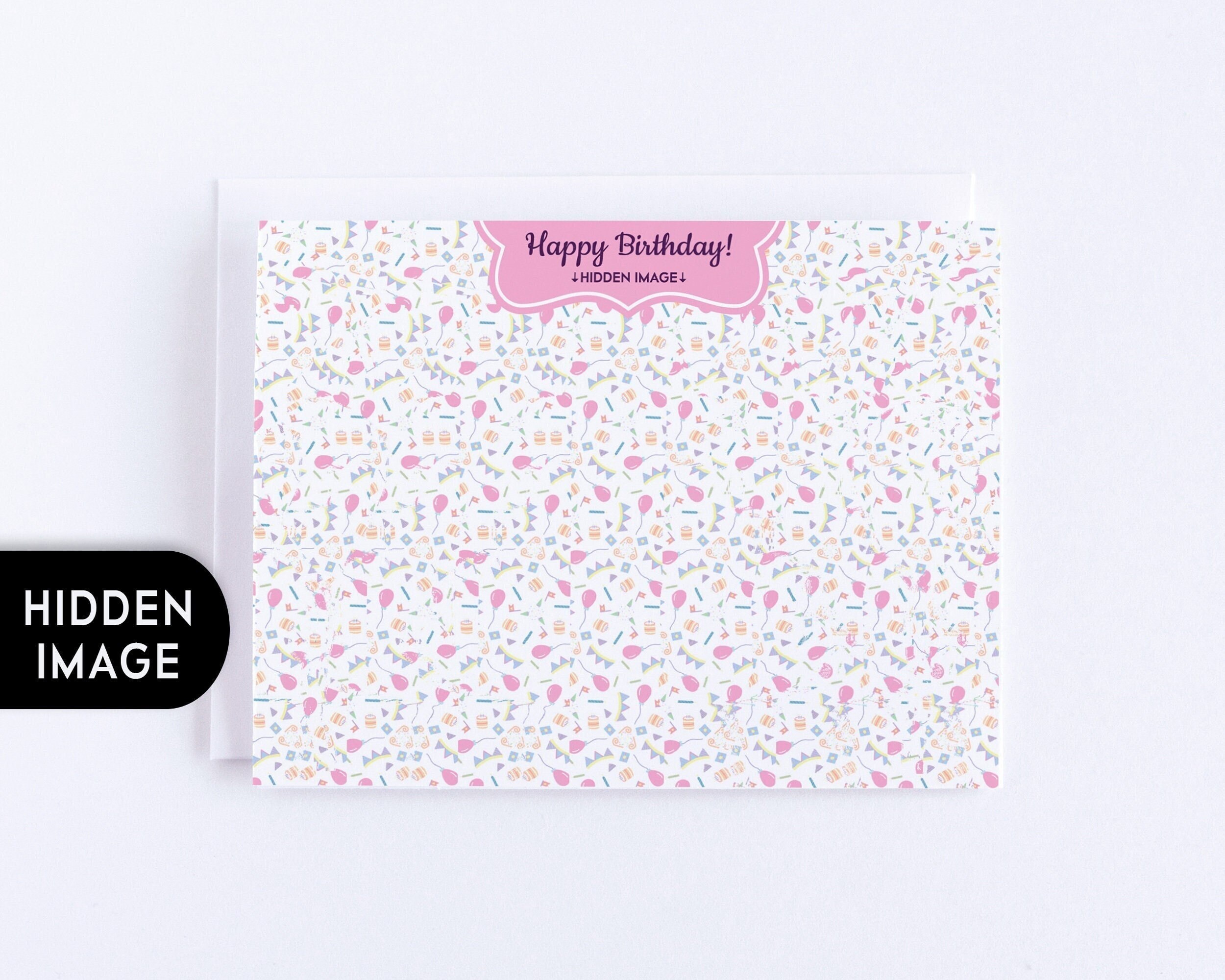 3D Birthday Celebration Card, Optical Illusion - Etsy