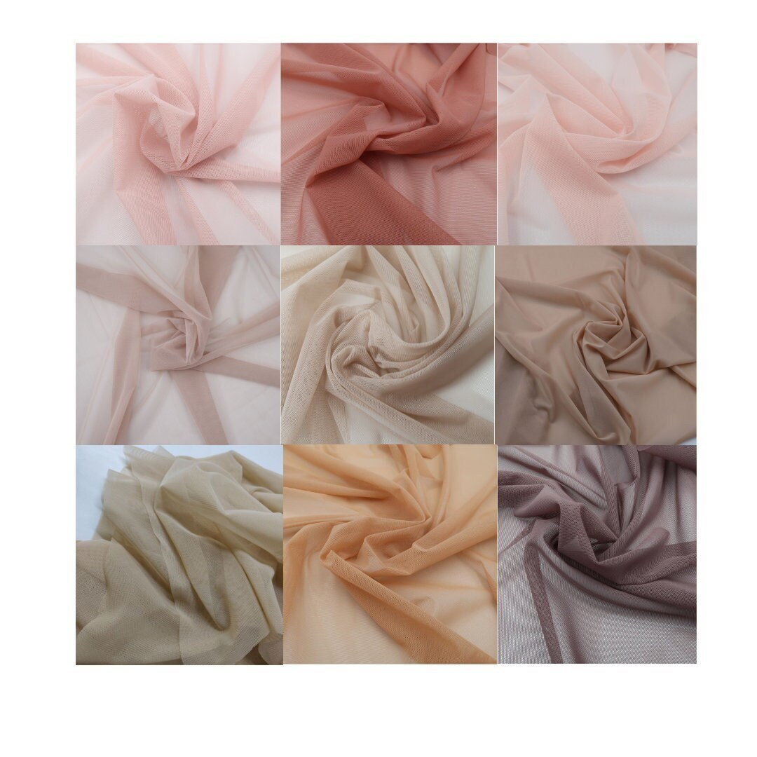 4 Way Stretch Soft Mesh Fabric 150 Cm / 59" Wide, Sheer Net Power Mesh ...