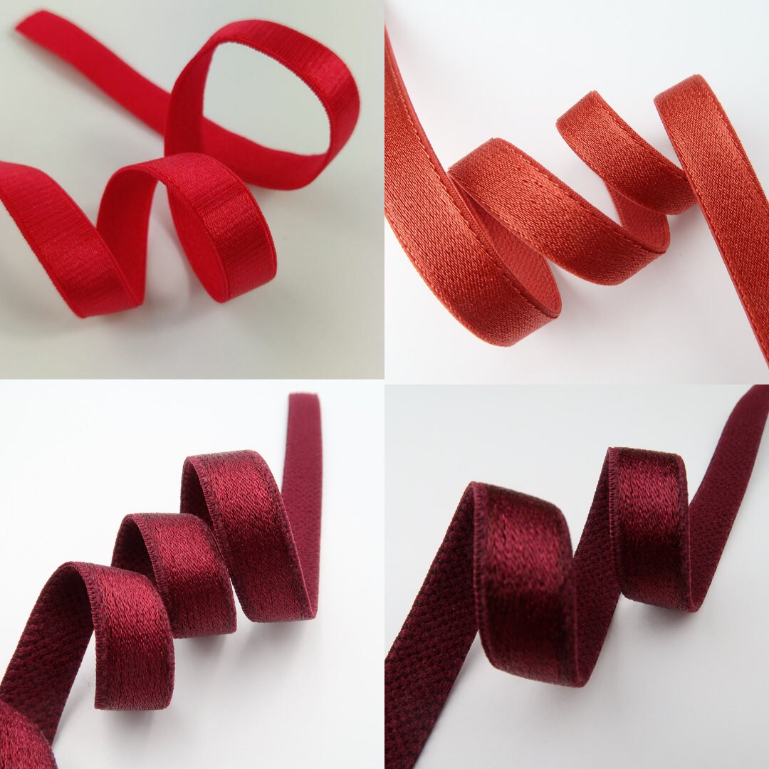 Red Strap Elastic 3/8" or 10 Mm Bra Strap Plush Back Elastic Strapping ...