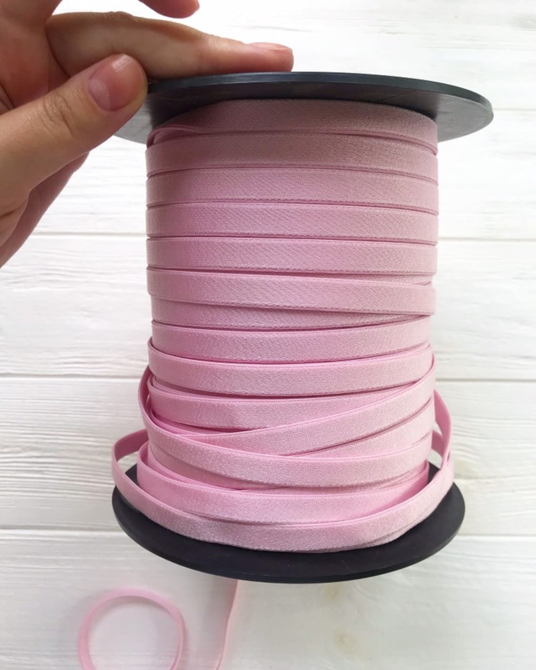 0.4"/10mm Pink Strapping Elastic, Satin Front Plush Back Lingerie ...