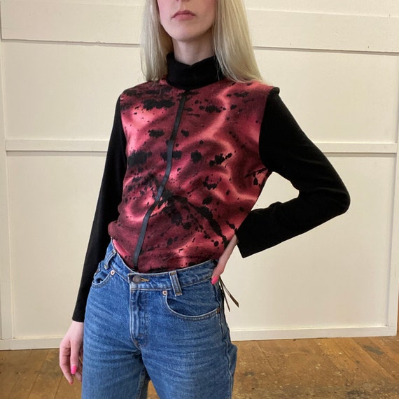 Vintage Early 2000s Abstract Print Turtleneck - Gem