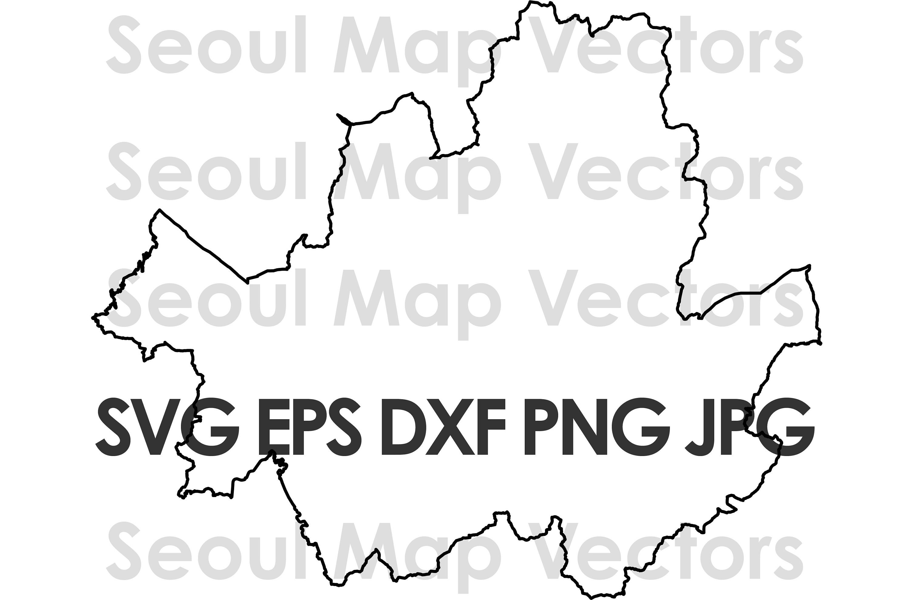 Seoul Map SVG, South Korea Map, Vector Outline, Seoul Clip Part, GIS - Etsy