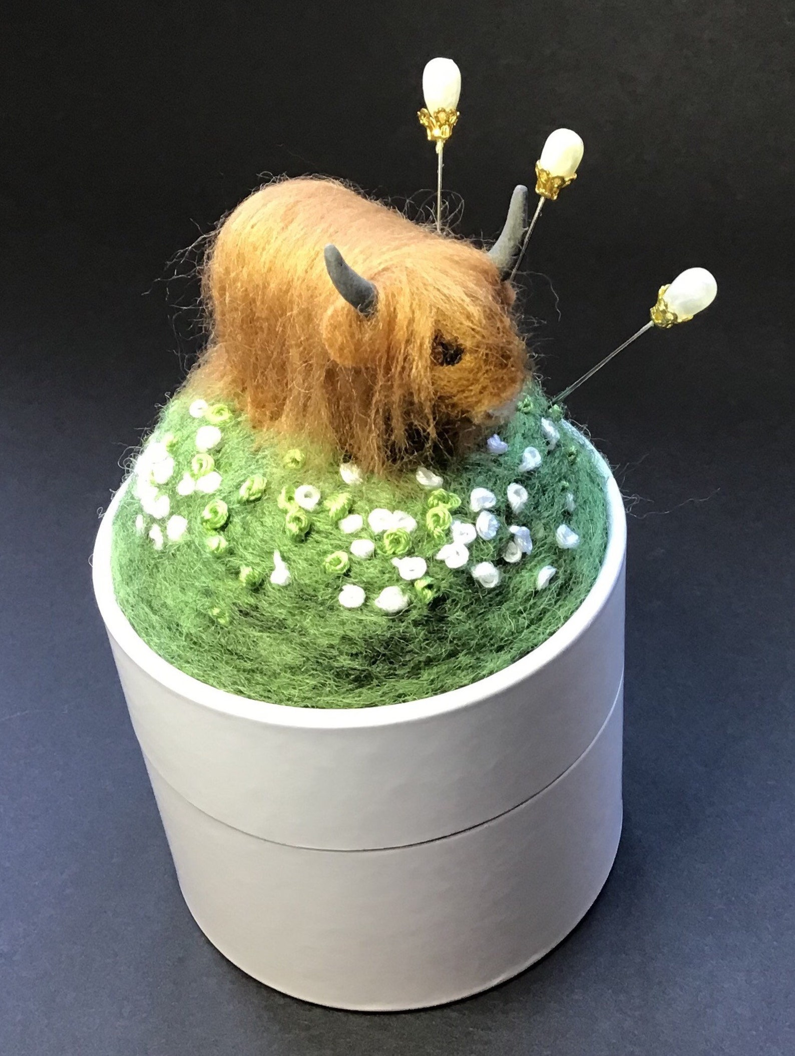 Needle Felting Sheep & Highland Cow Pin Cushion Box Kits - Etsy