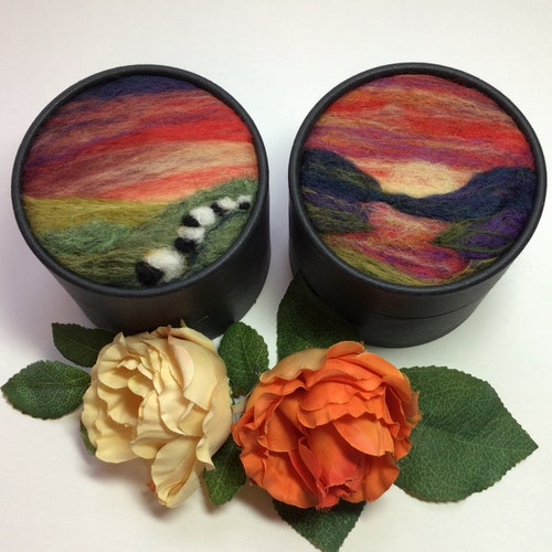 Needle Felting Lavender Fields Landscape Box Kit - Etsy