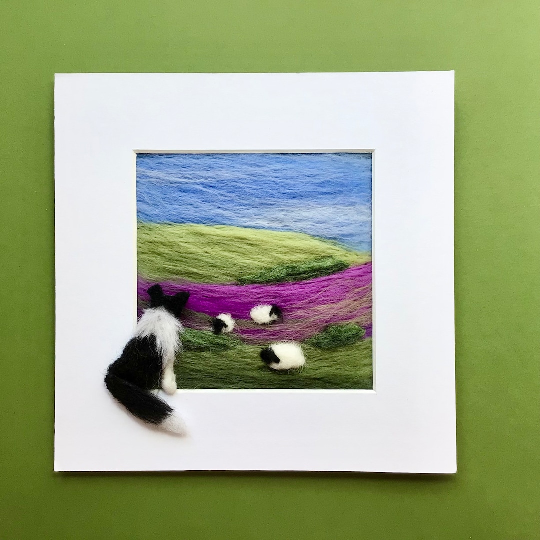 Needle Felting Border Collie Picture Kit - Etsy