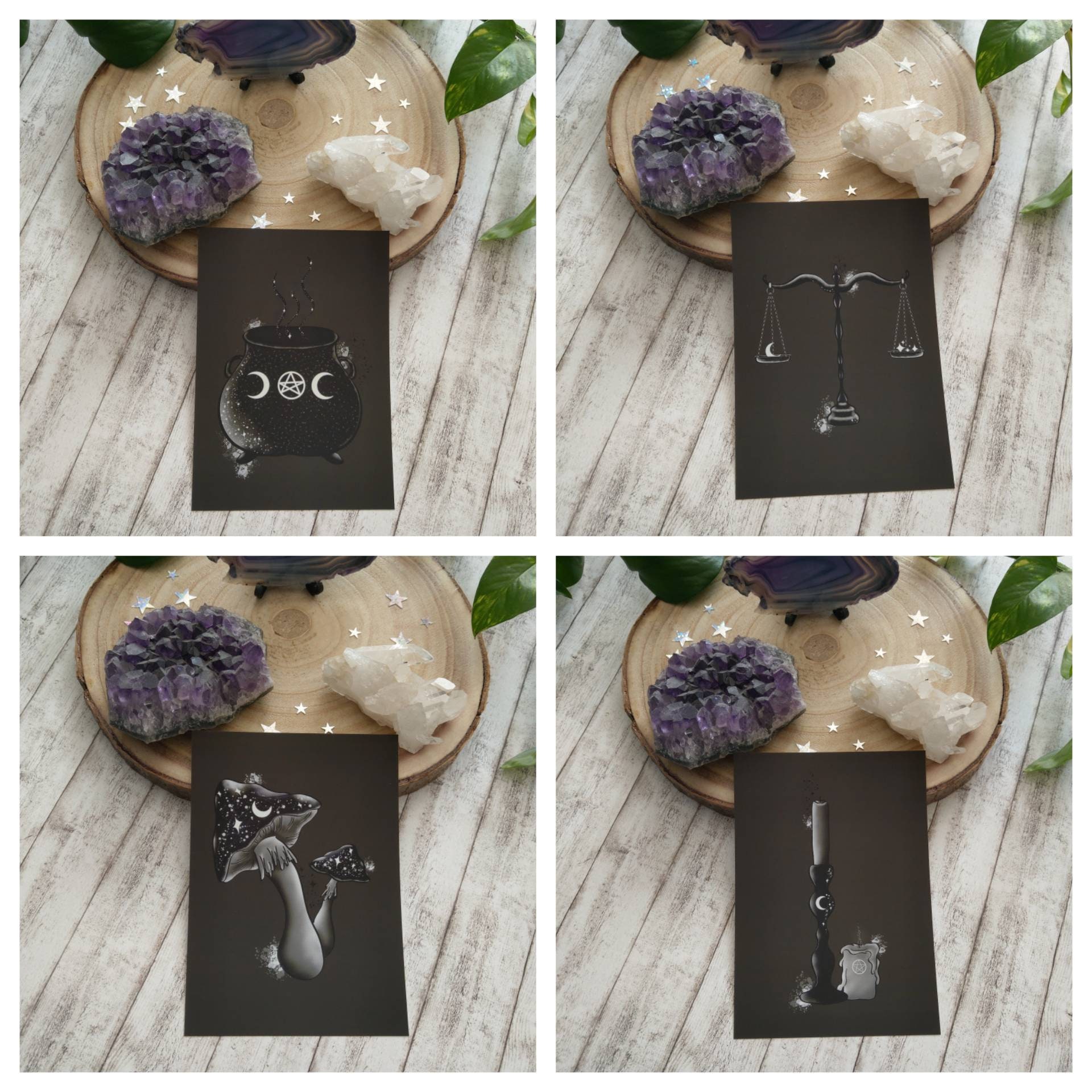 Witchy Art Print Set of 17, A6, Witch Essentials Illustrations, Magical ...