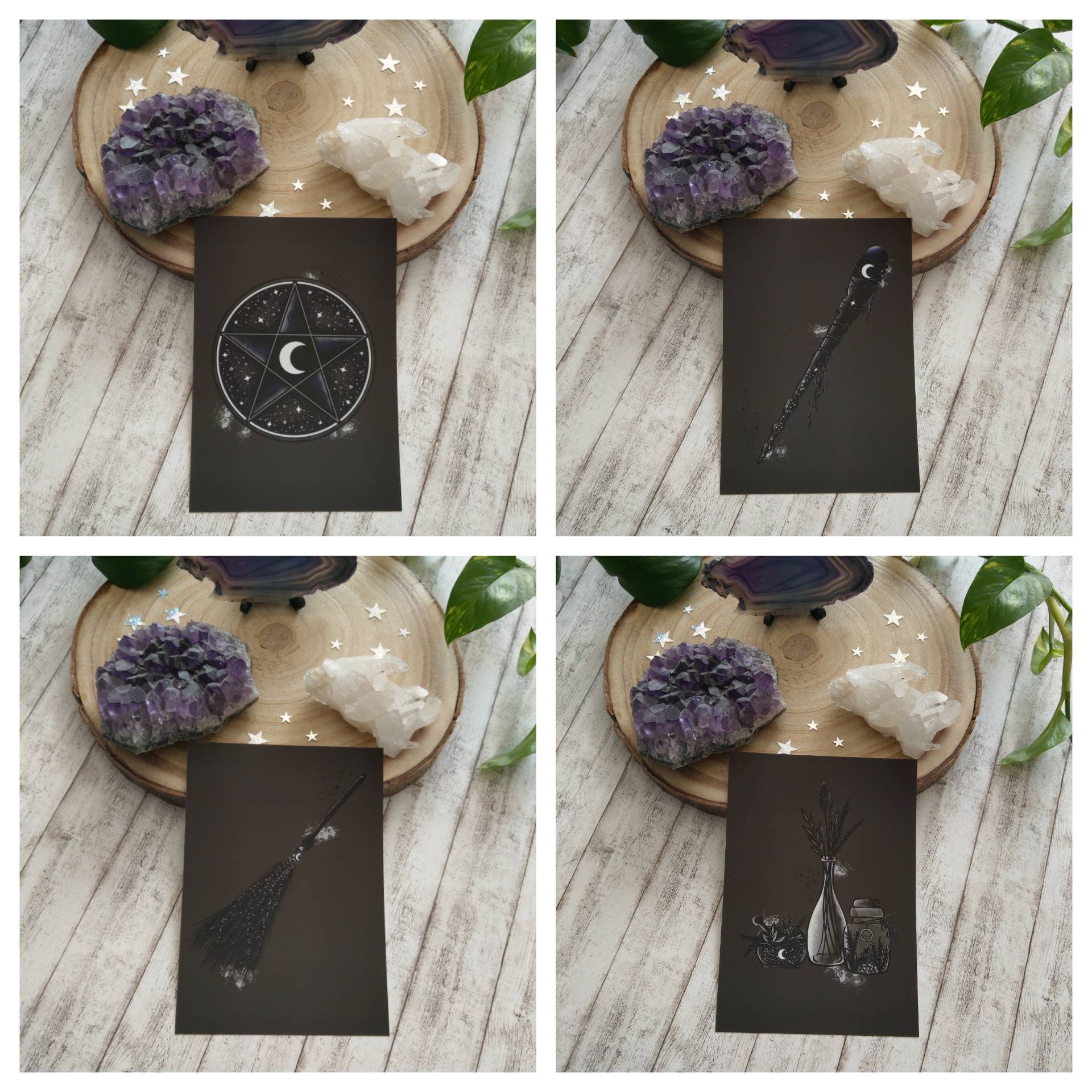 Witchy Art Print Set of 17, A6, Witch Essentials Illustrations, Magical ...