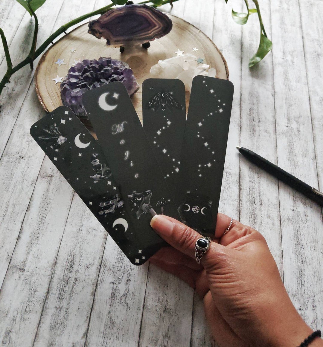 Witchy Bookmark Set of 4, Laminated, Magical Illustrations - Etsy