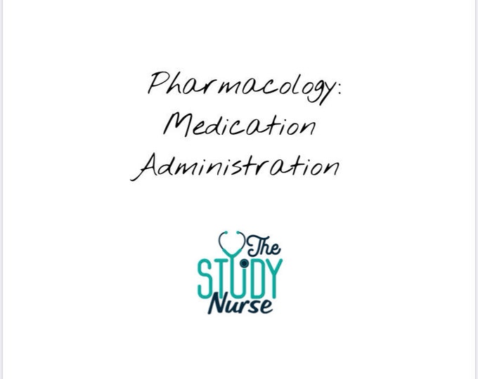 Pharmacology Medication Administration Study Guide | Etsy