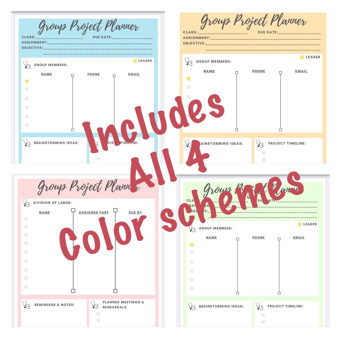 Nursing School Group Project Planner DIGITAL - Etsy