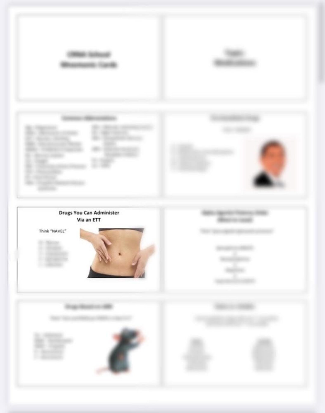 CRNA School Mnemonic Cards - Full Set - Etsy