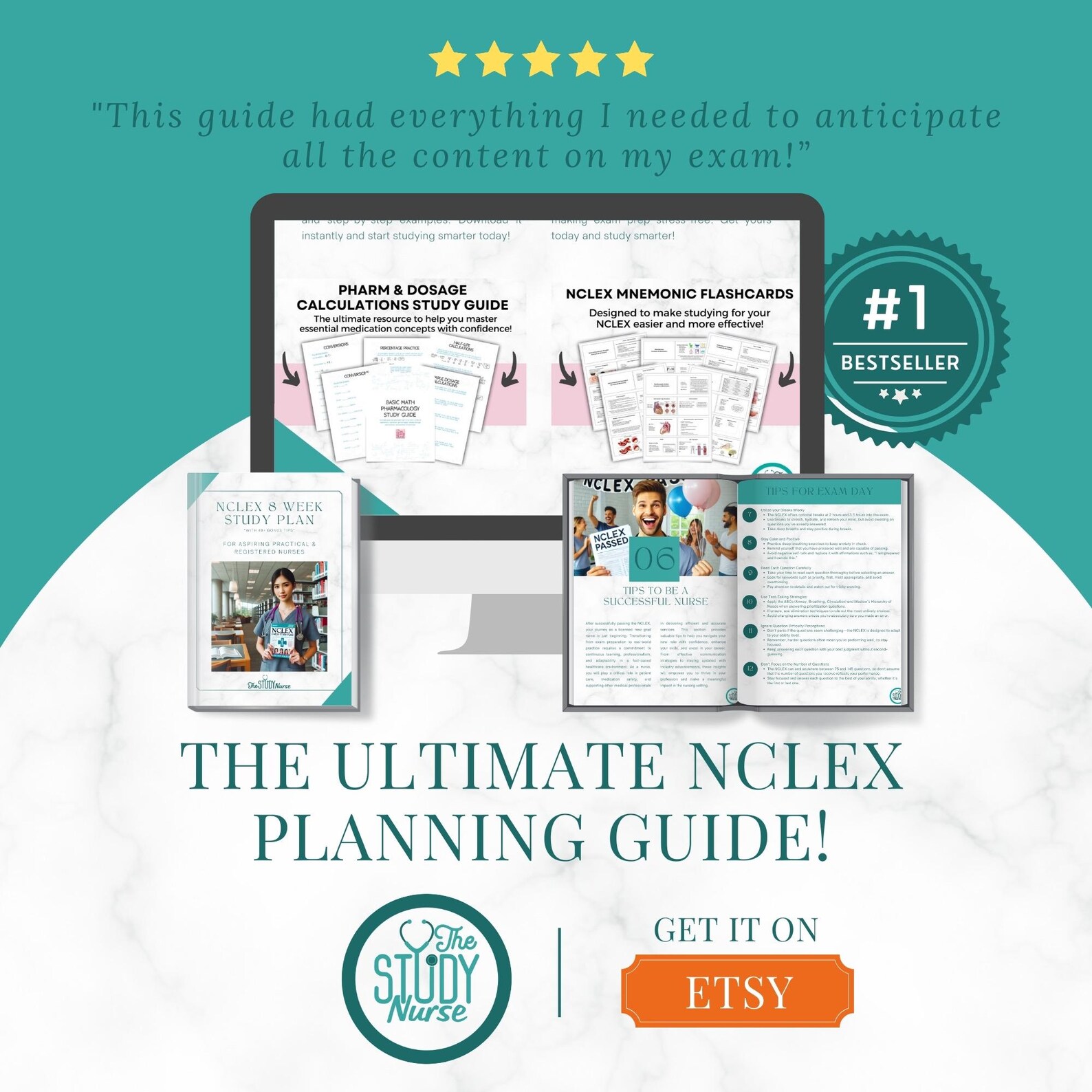 NCLEX - 8 Week Study Plan (40+ Pages, Teal Color Scheme); Nursing ...