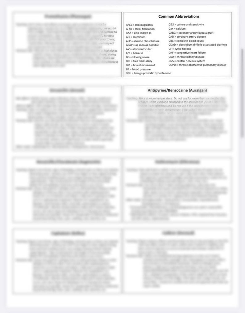 Pediatric Drug Cards - Etsy