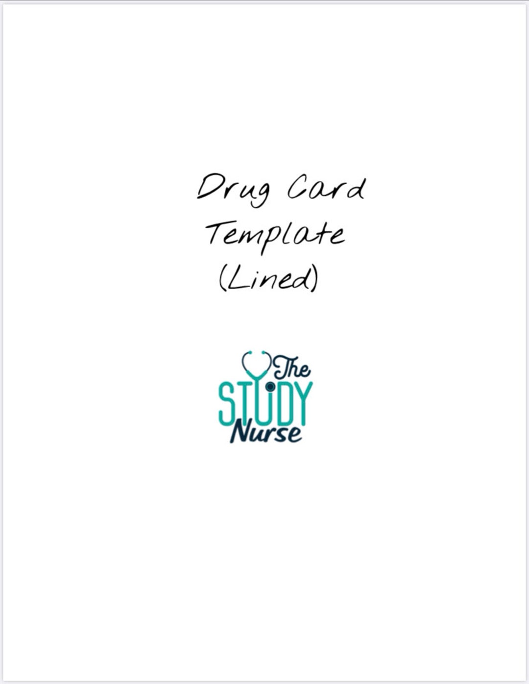 Pharmacology - Drug Card Template (DIGITAL & Lined) - Etsy