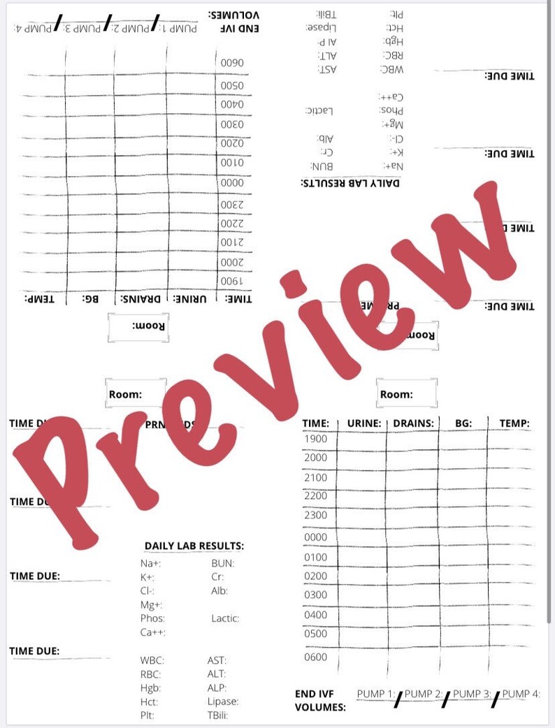Night Shift ICU Pocket Patient Organizer | Etsy