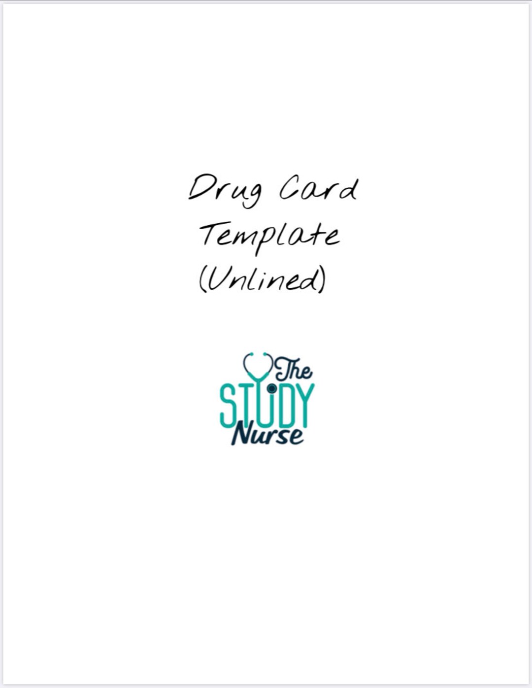 Pharmacology - Drug Card Template (DIGITAL & Unlined) - Etsy