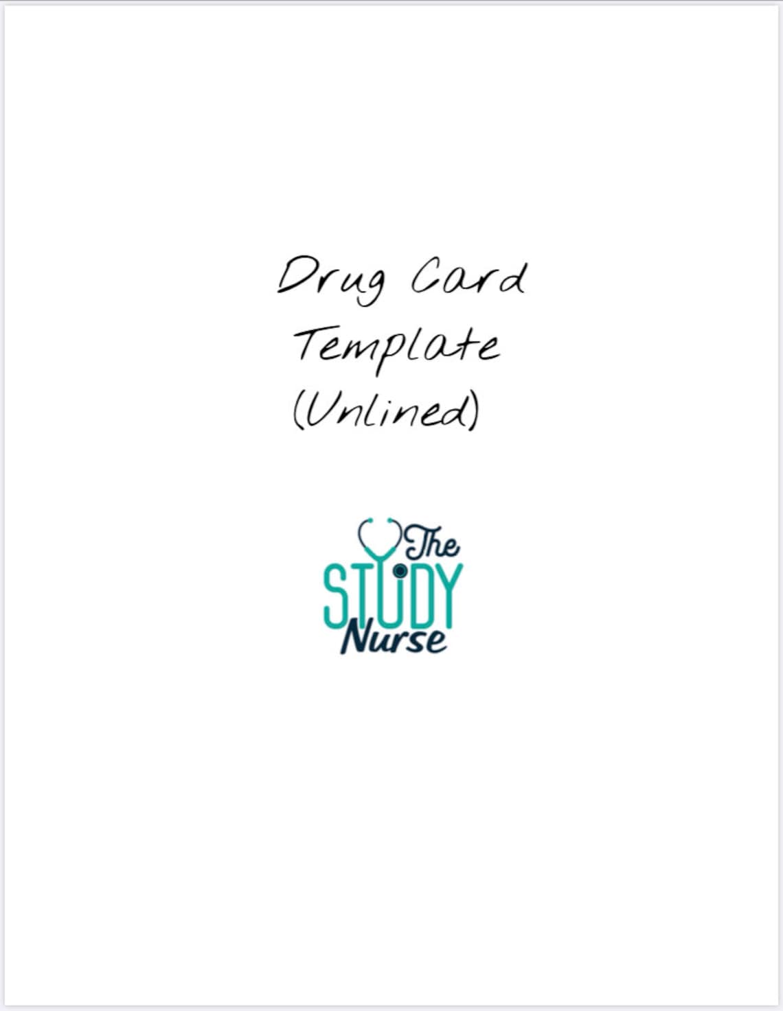 Pharmacology Drug Card Template DIGITAL & Unlined | Etsy