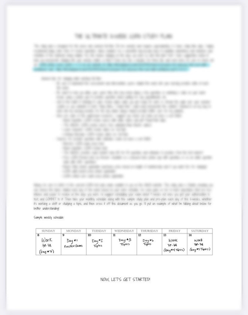 CCRN Study Plan - DIGITAL - Etsy