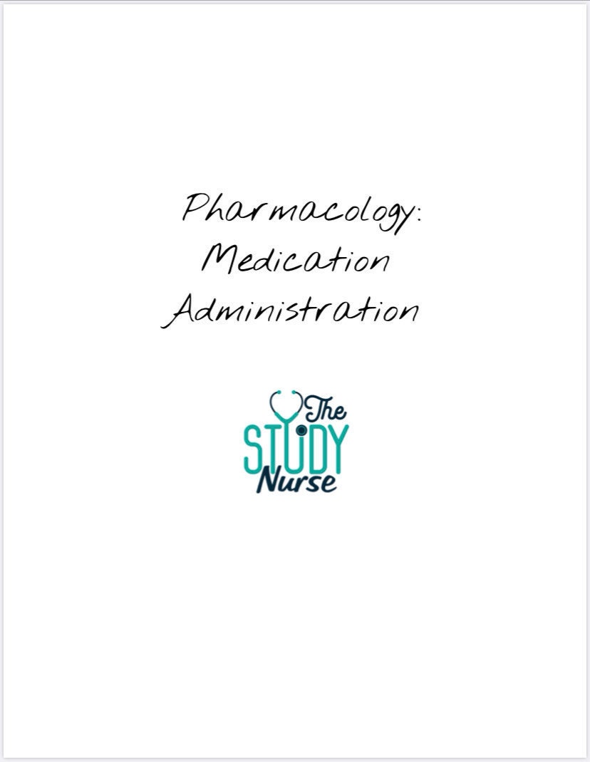 Pharmacology Medication Administration Study Guide | Etsy