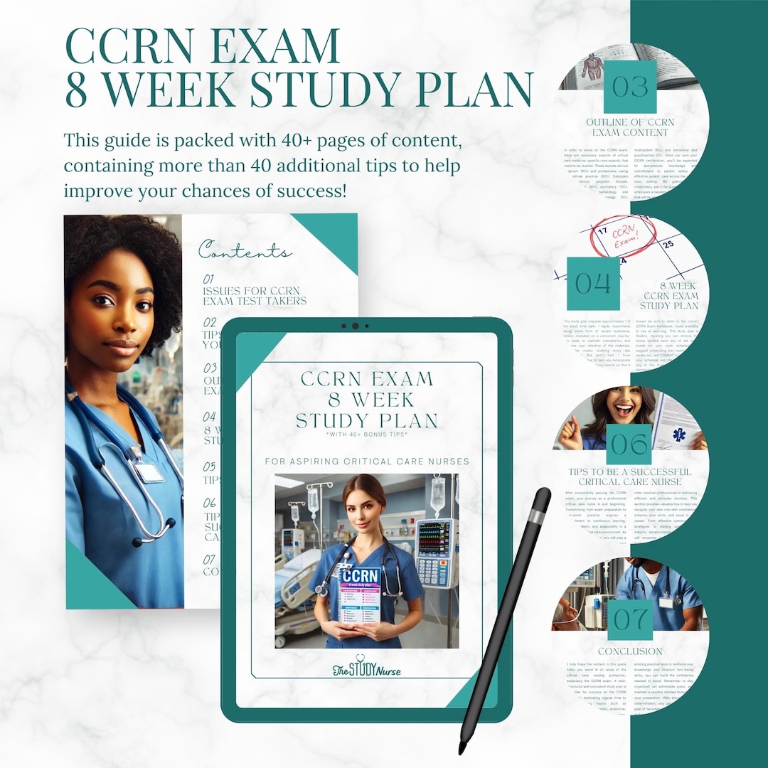CCRN Exam 8 Week Study Plan - Teal Version; Your Ultimate Digital Study ...