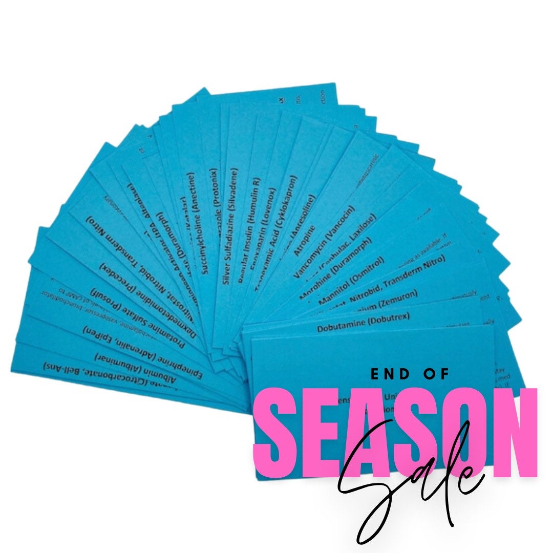 ICU Medication Flashcards - Etsy