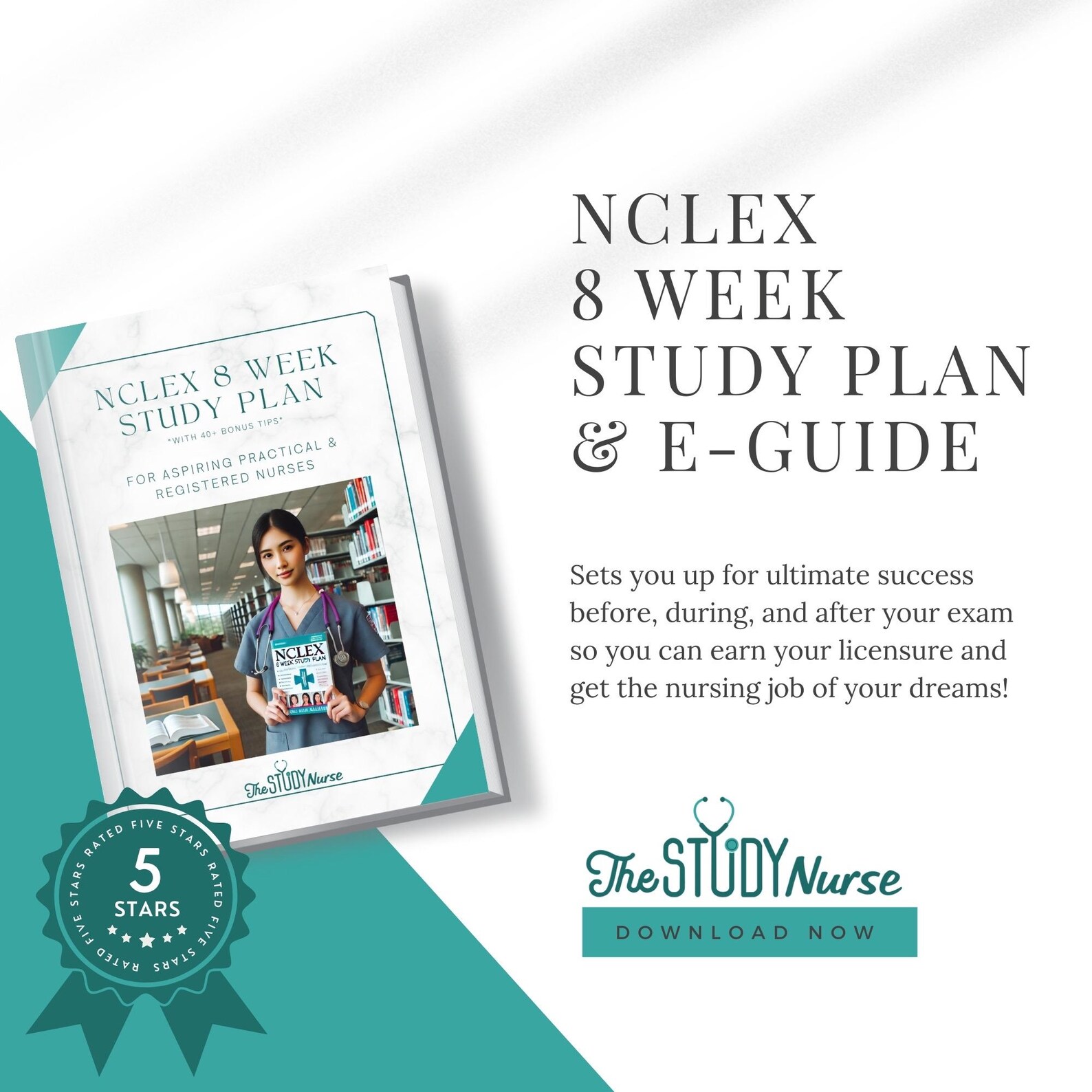NCLEX - 8 Week Study Plan (40+ Pages, Teal Color Scheme); Nursing ...