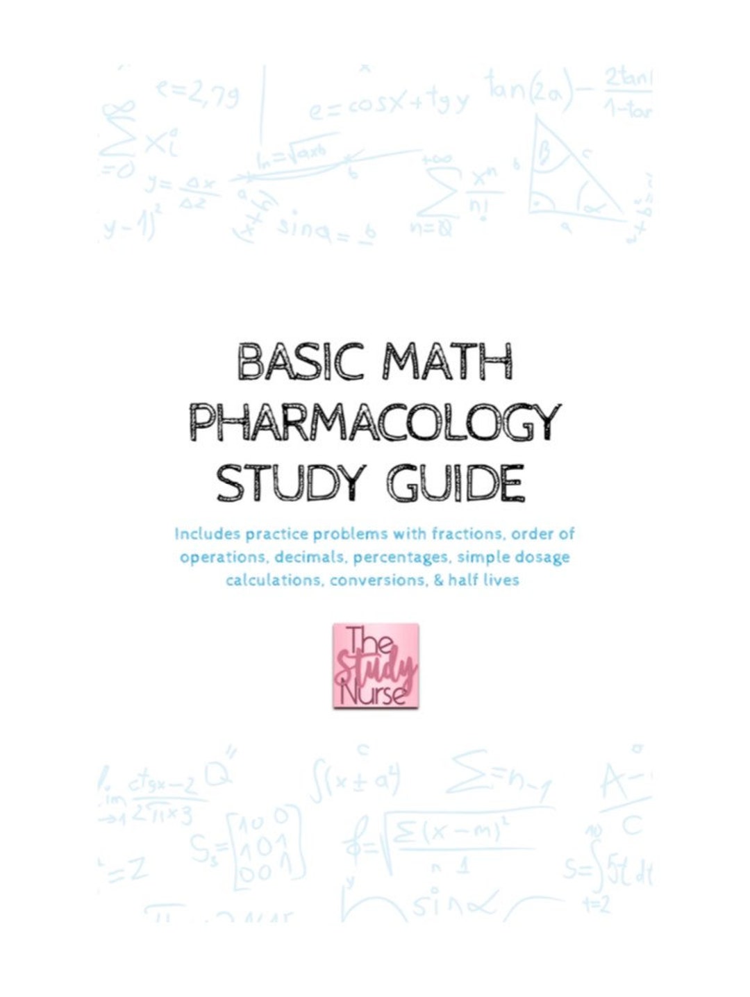 Basic Pharmacology Math Study Guide (physical) - Etsy