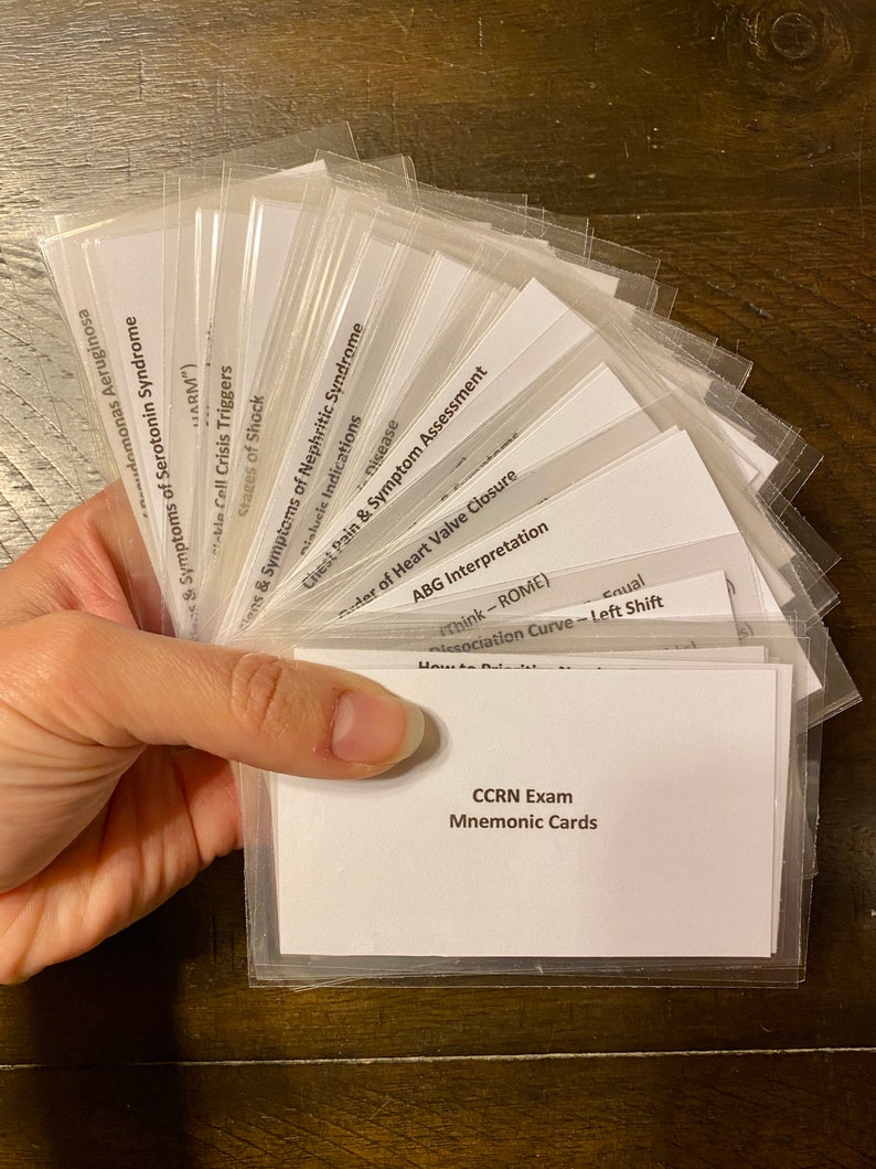 CCRN Mnemonic Cards - Etsy