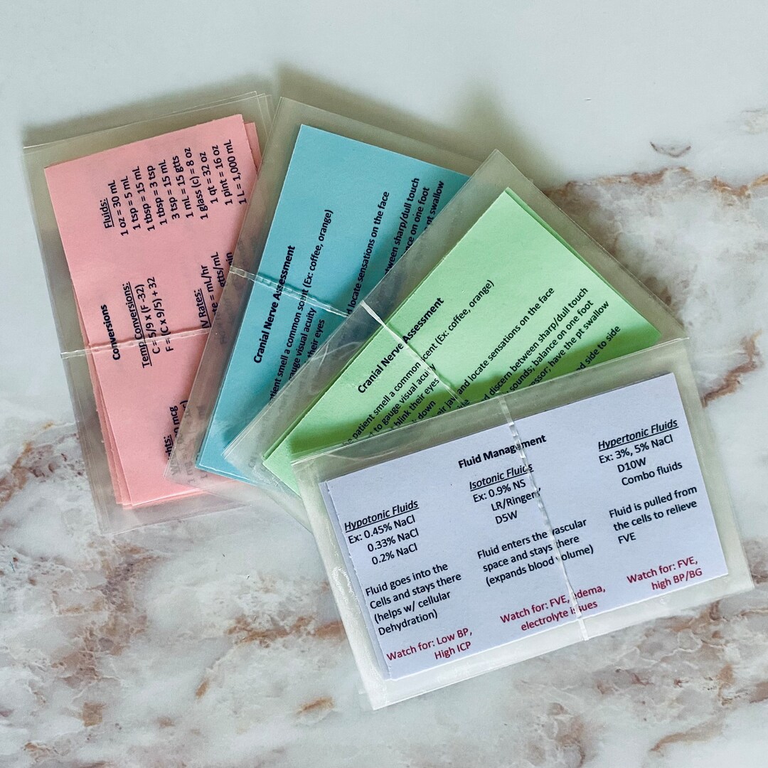 Nursing School Badge Reference Cards - Etsy